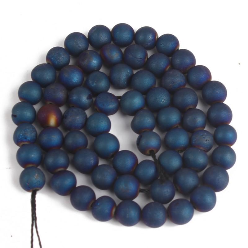 Buy Dark Blue Drusy Clusters Crude Metallic Coated Stone Round Loose ...