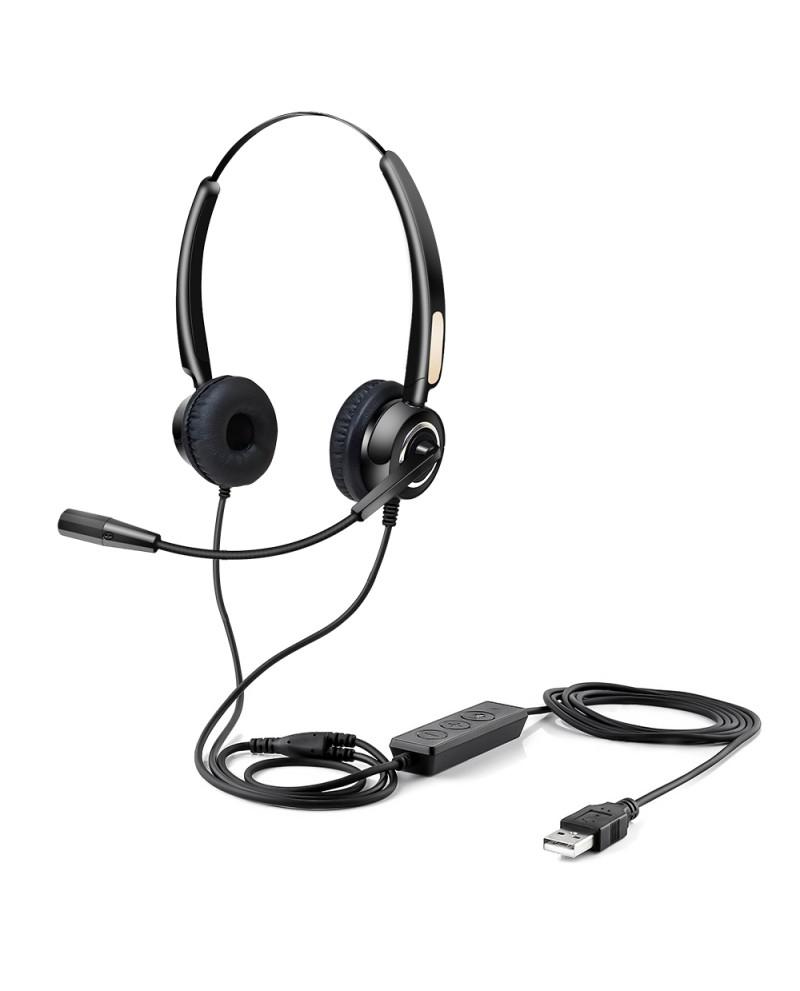 Urban factory usb headset with remote control usb type-a headband ...