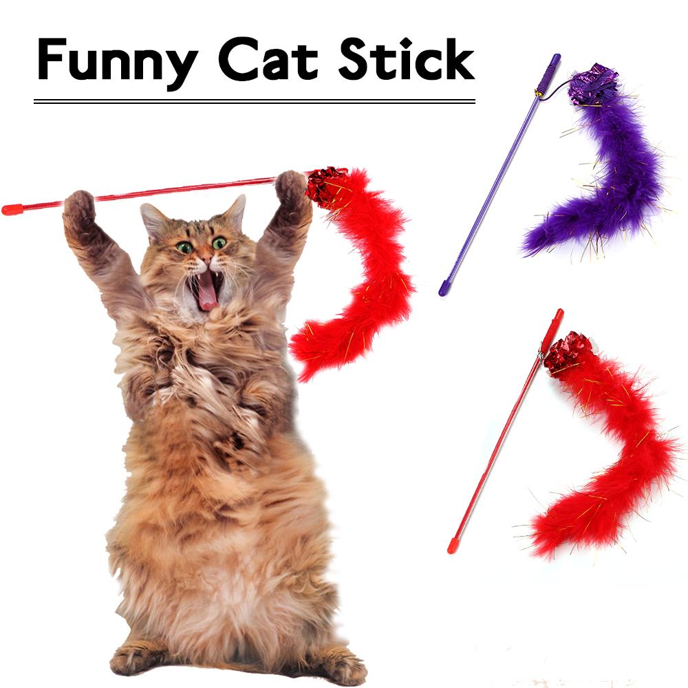 Cheap Creative Cat Tickle Stick 30CM Long Self - Excited Toy Ring Paper ...