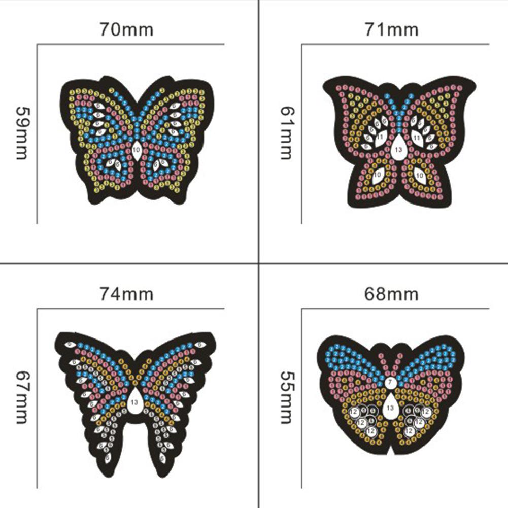Buy 4pcs DIY Butterfly Full Drill Special Shaped Diamond Painting ...