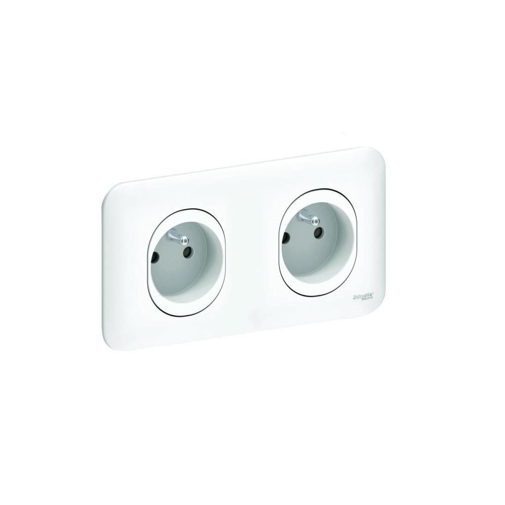 Buy SCHNEIDER ELECTRIC Pre-wired Double 2P+E Socket Outlet with Ovalis ...