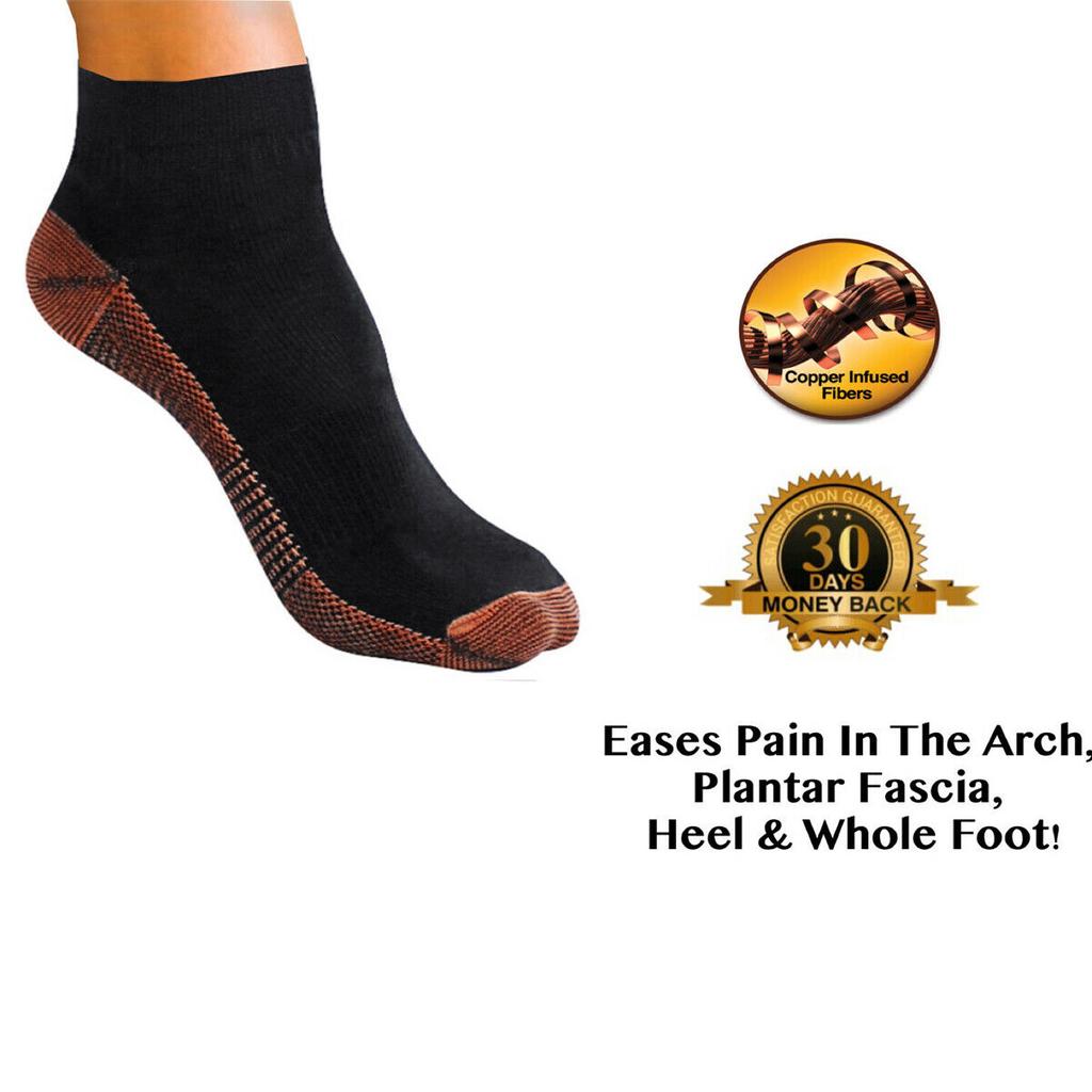Buy Copper Infused Foot Compression Sleeve Relieve Heels Swelling ...