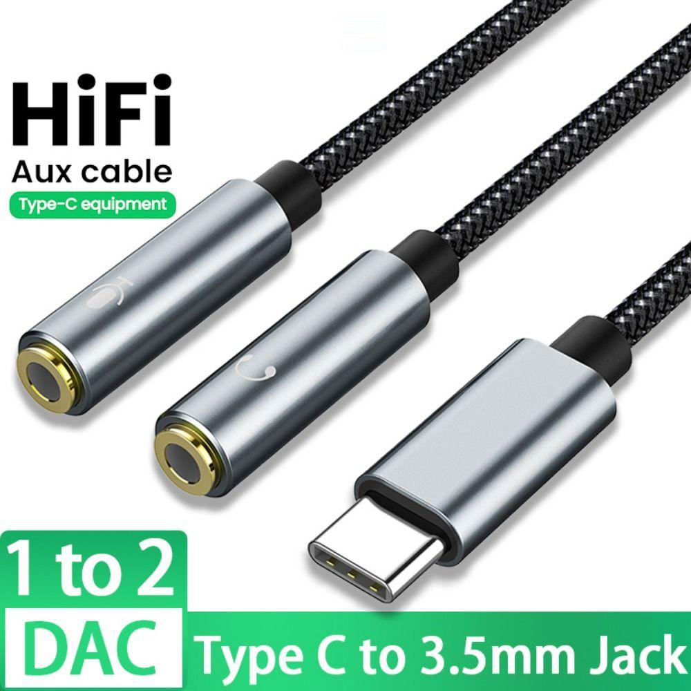 Buy For Laptop PC DAC Chip HiFi Adapter Audio Splitter Cord USB Type C ...