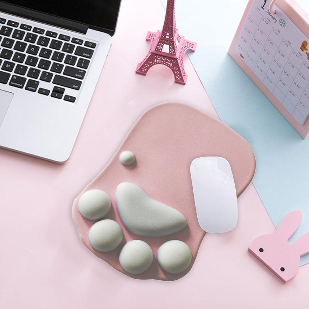 Buy Non Slip Cat Paw Mouse Pad Silicone Wrist Rest Support Mice Mat ...