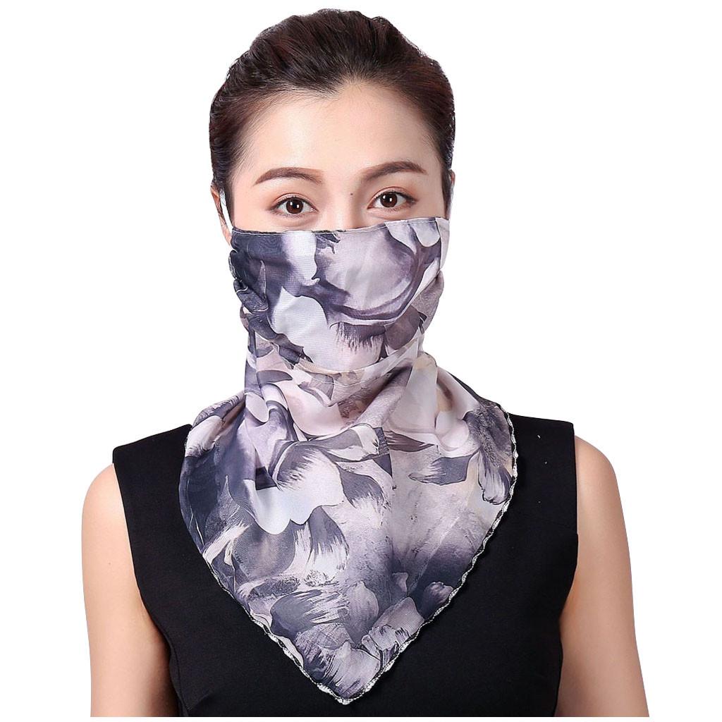Women Sun Protection Print Scarf Dustproof Neck Scarf Masks uygun ...