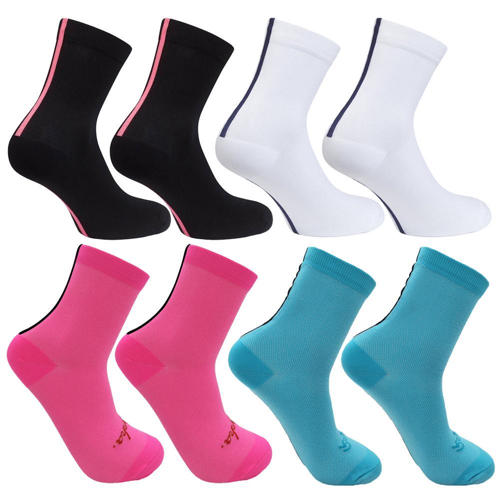 Splicing Color Mesh Riding Socks Unisex Cycling Bicycle Calf Length ...