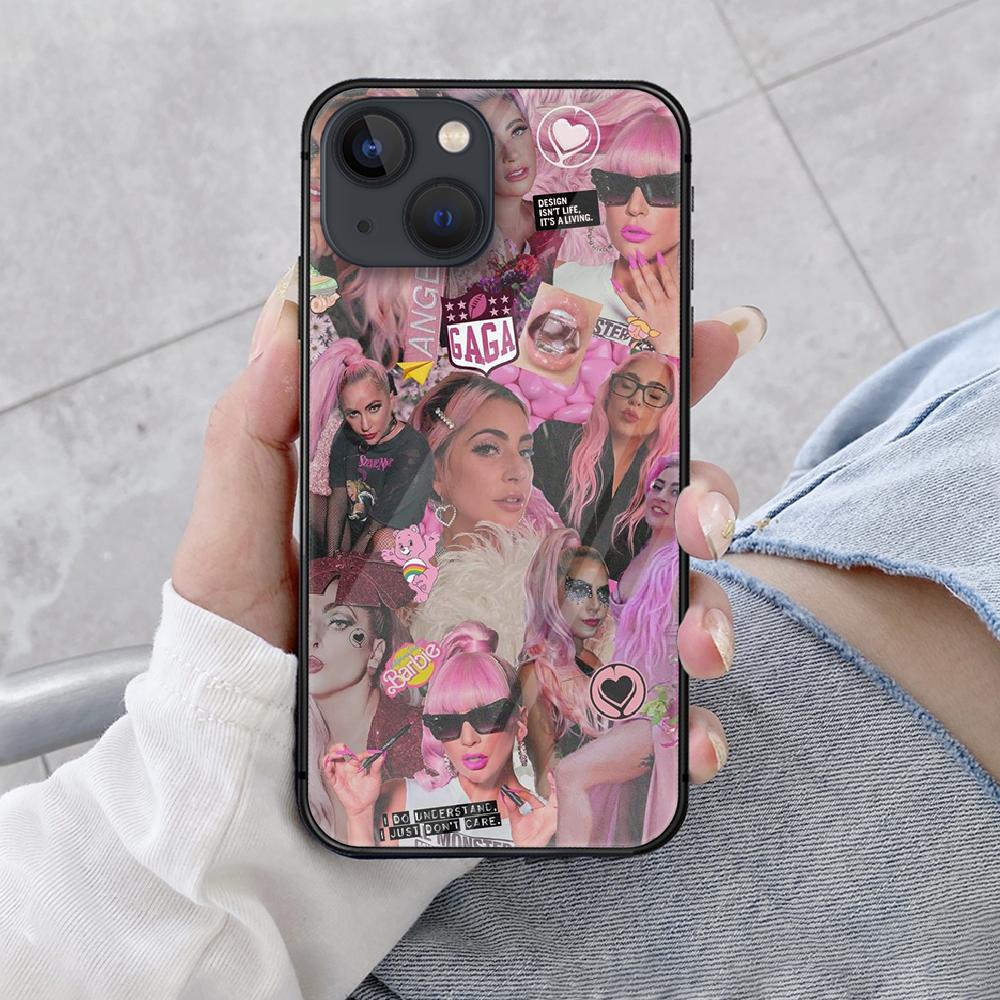 Buy Fashion Lady Gaga Singer Tempered Glass Phone Case Cover For IPhone ...