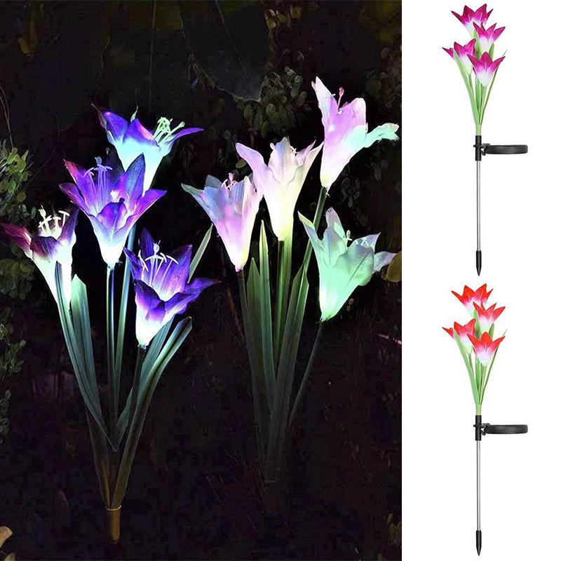 Buy 1PC Fake Flowers LED Multi-Color Solar Lamp Wedding Decor ...