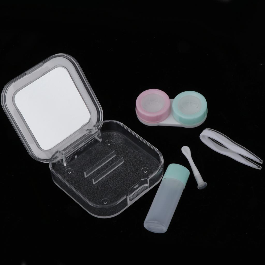 Buy Cute Contact Lens Box Travel Soaking Case with Mirror Tweezers Kit ...