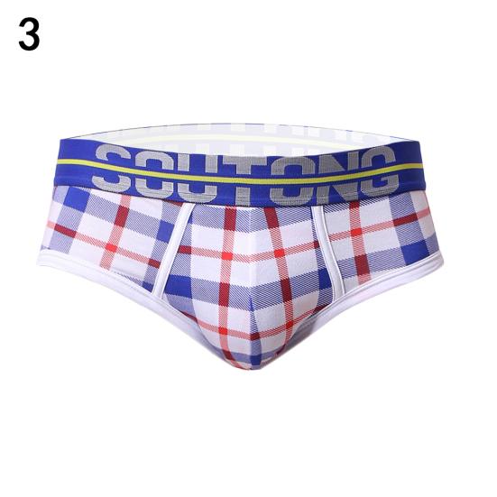 Buy SOUTONG Men's Underwear Soft Underpants Plaid Summer Briefs at ...