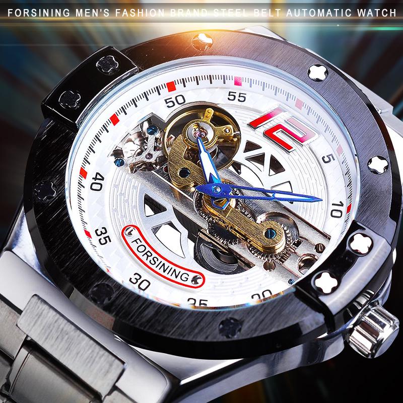 Buy Forsining Mechanical Watch Automatic Sport Military Silver Quality ...