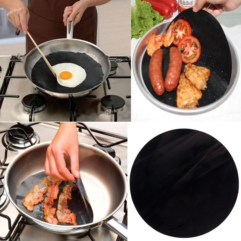 Buy 1Pcs Round Teflon Non-stick Mat Pan Fry Liner Sheet Wok Saucepan ...