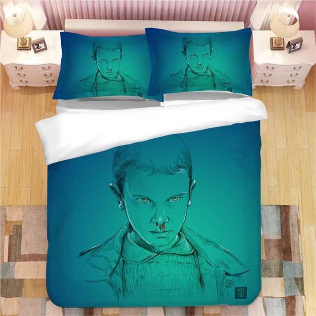 Cheap Stranger Things Bed Linen Cartoon Anime Duvet Covers Pillowcases ...