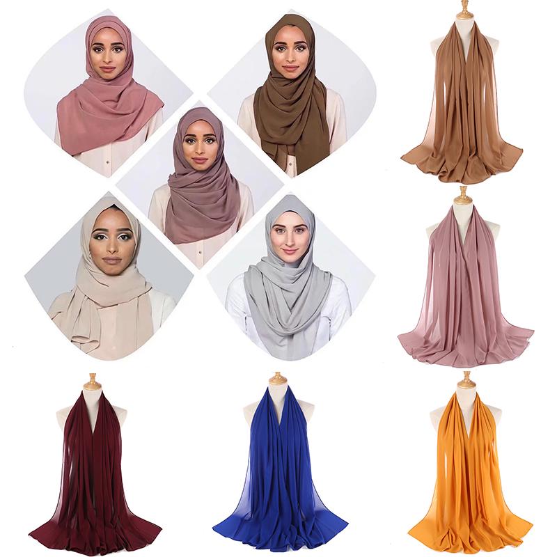 Buy Muslim Headband Shawls Hijab Hijab Wrap Scarf Chiffon Bubble Wrap ...