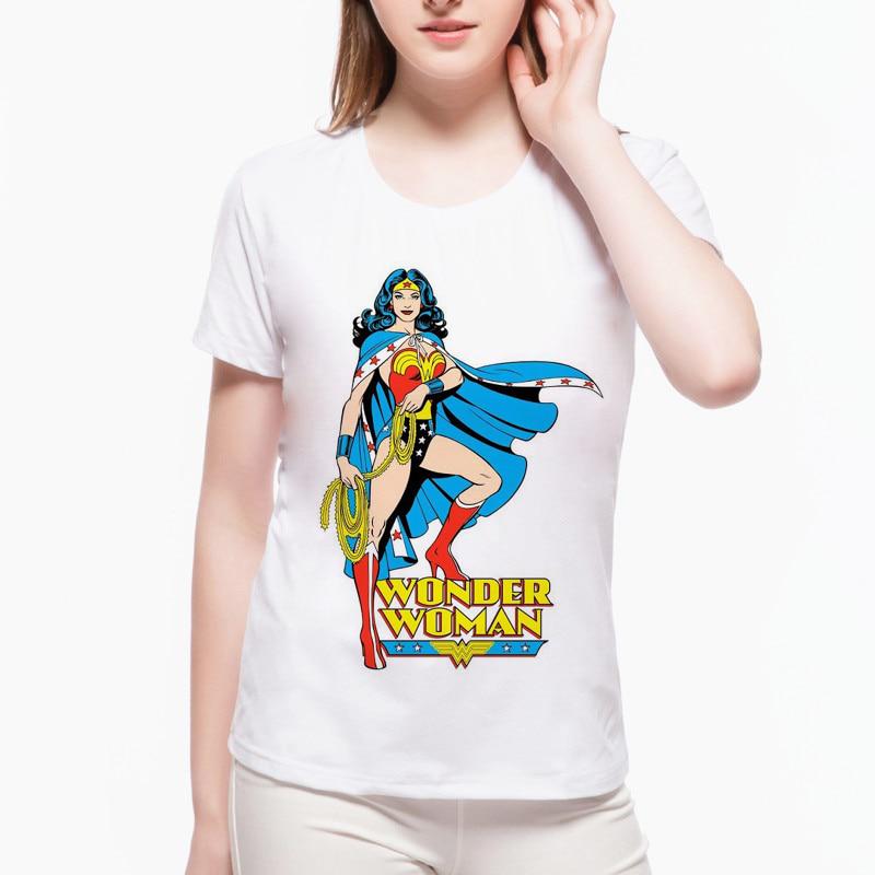 Buy Wonder Woman Logo Print Fashion Punk Tops Female Camisetas Kawaii ...