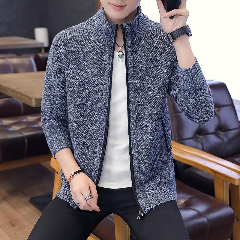 Buy Men Zipper Sweaters Jackets Mens Slim Fit Knitted Sweatercoat ...