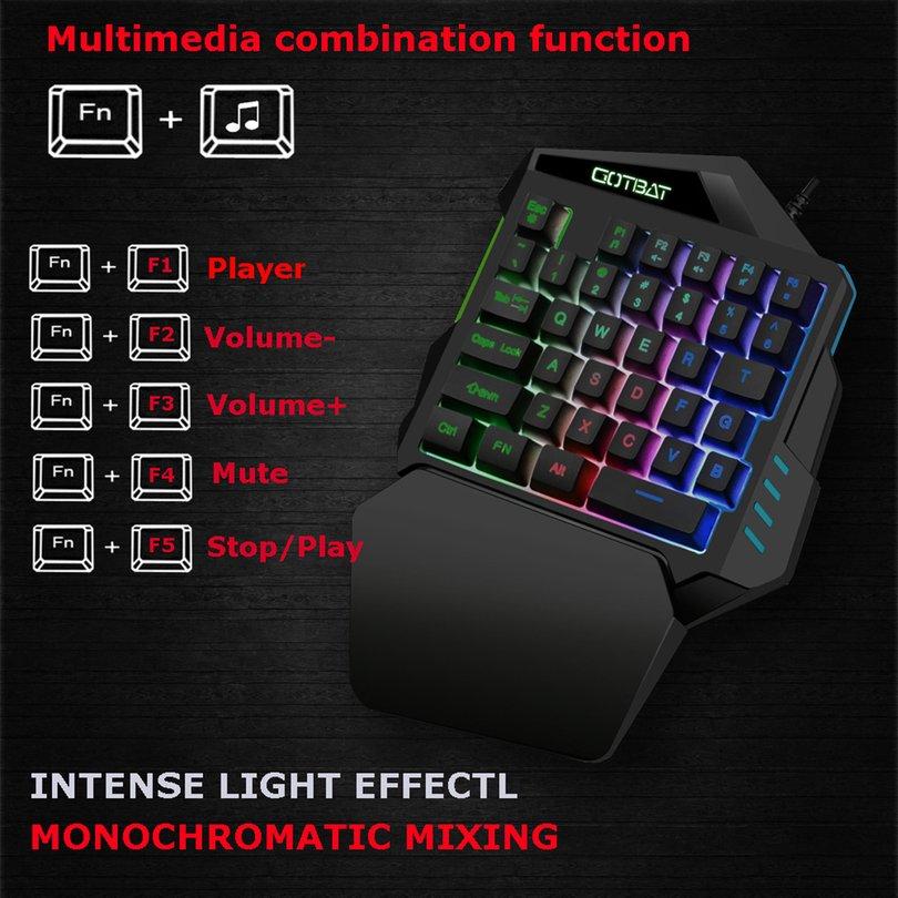 Buy Rose G94 One-Hand Gaming Keyboard Mechanical With RGB Rainbow ...