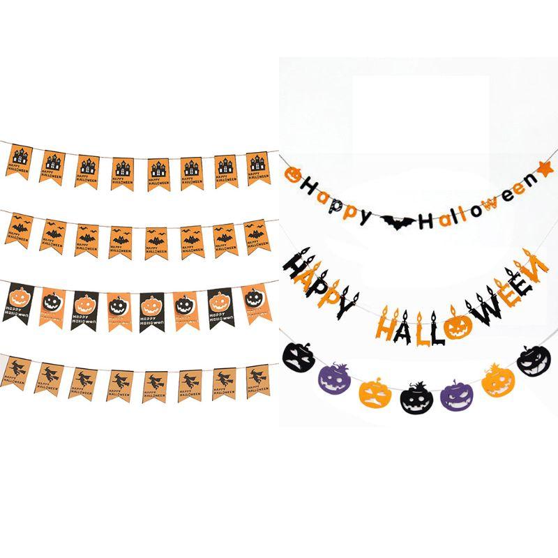 Buy Home Decor Of Happy Halloween Bunting Banner Non-woven Halloween ...