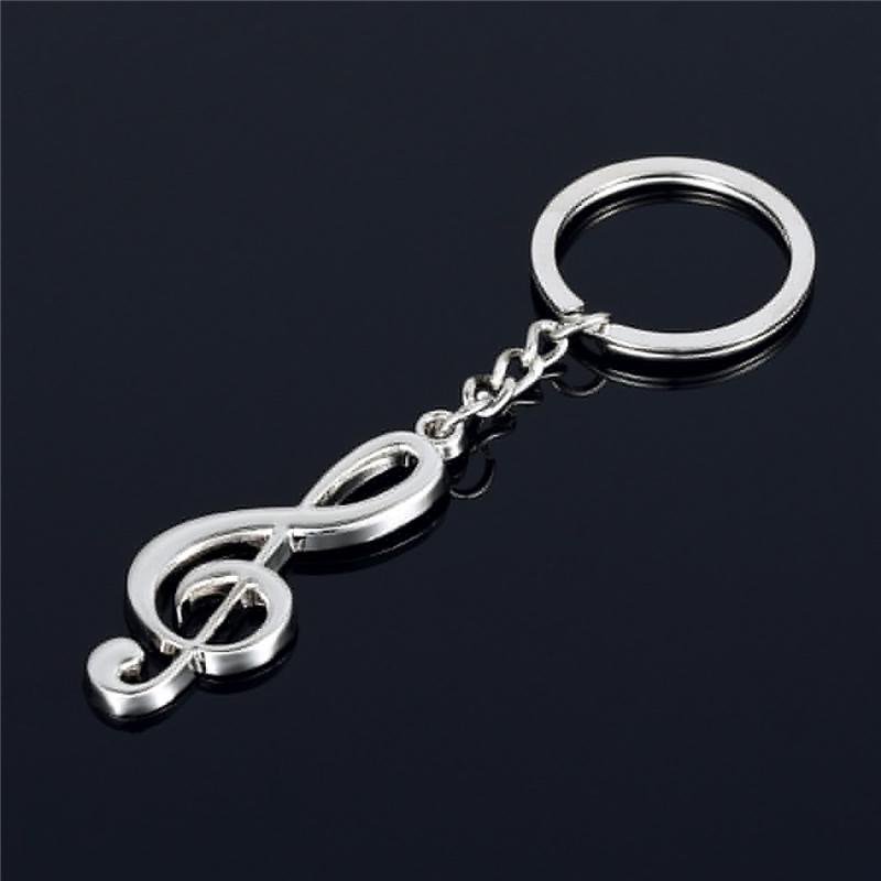 Buy 1 Pcs Music Symbol Alloy Keychain Simple Music Note Key Chains for ...