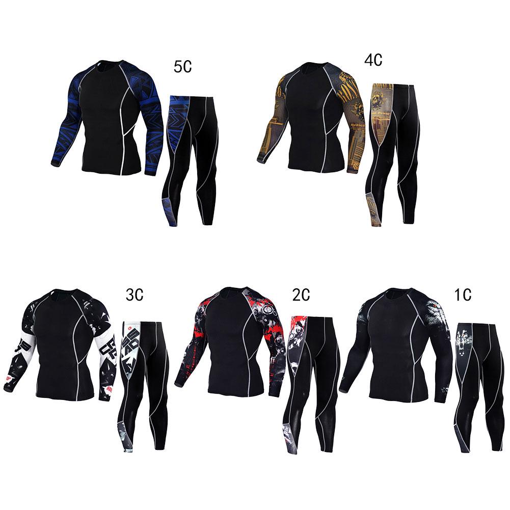 S~4XL Men's Compression Tights Sets Running Training Fitness Sports ...