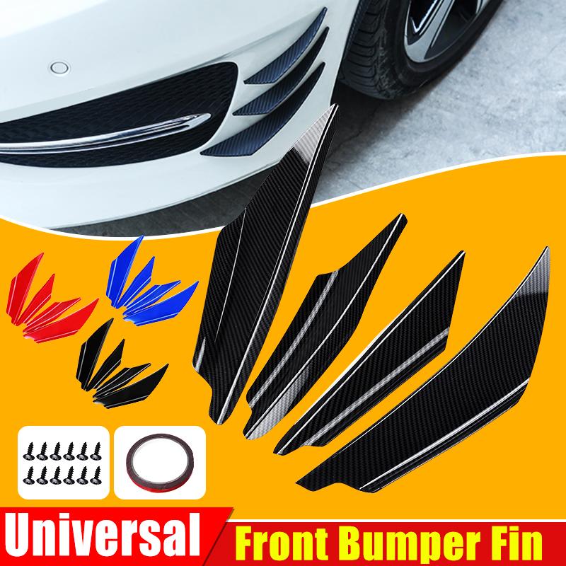 Buy 4X Fashion Universal Carbon Fiber Style ABS Sport Car Front Bumper ...
