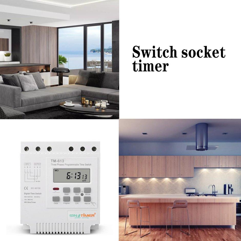 Buy SINOTIMER TM613 380v Three Phase Timer Programmable Switch With ...