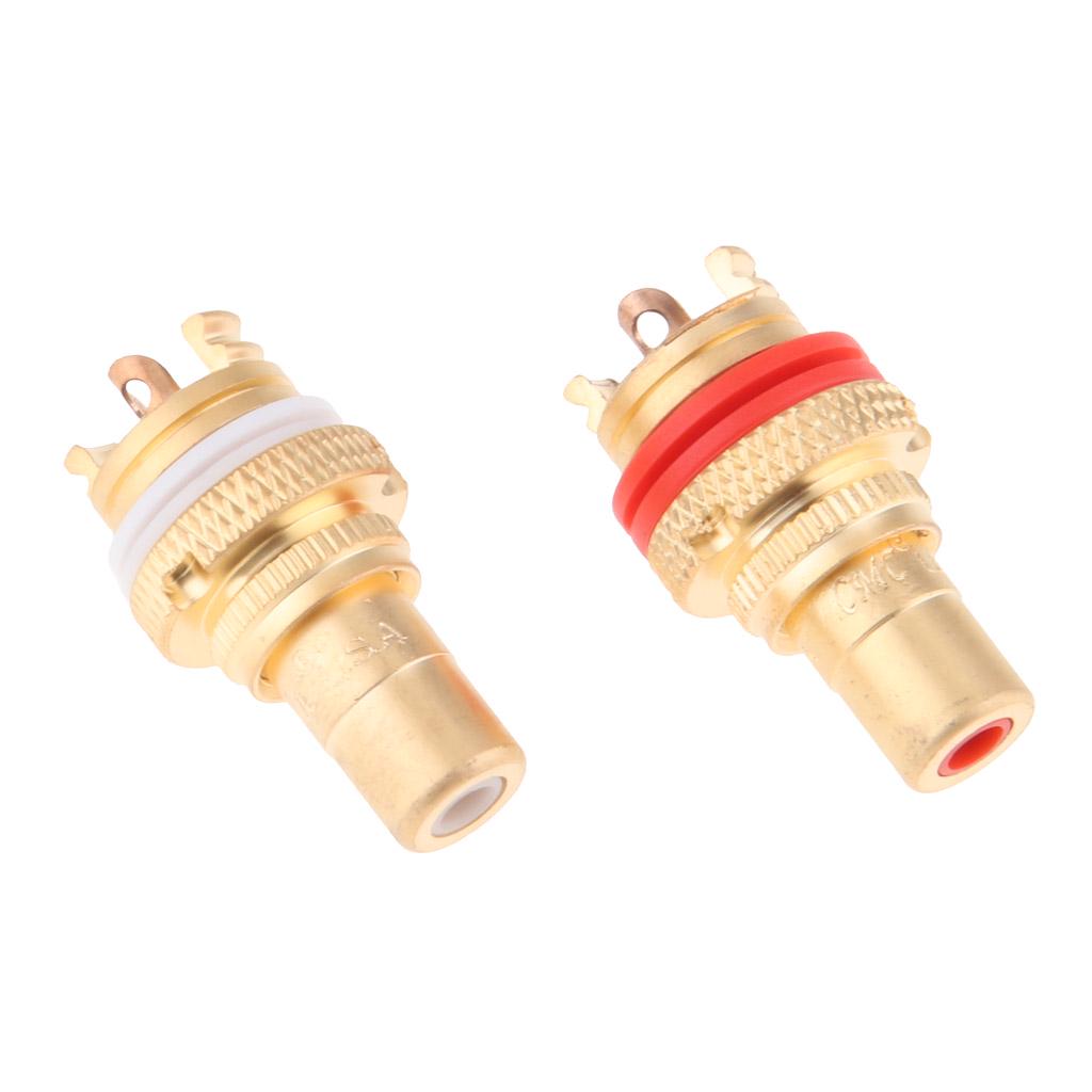 Buy 2Pcs Audio Terminal Jack Panel Mount RCA Female Socket Connector at ...