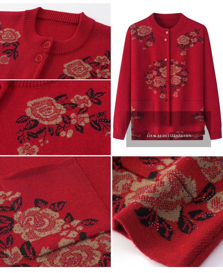 Cheap Flower Pattern Sweater Spring and Autumn Women's Knitted Sweater ...
