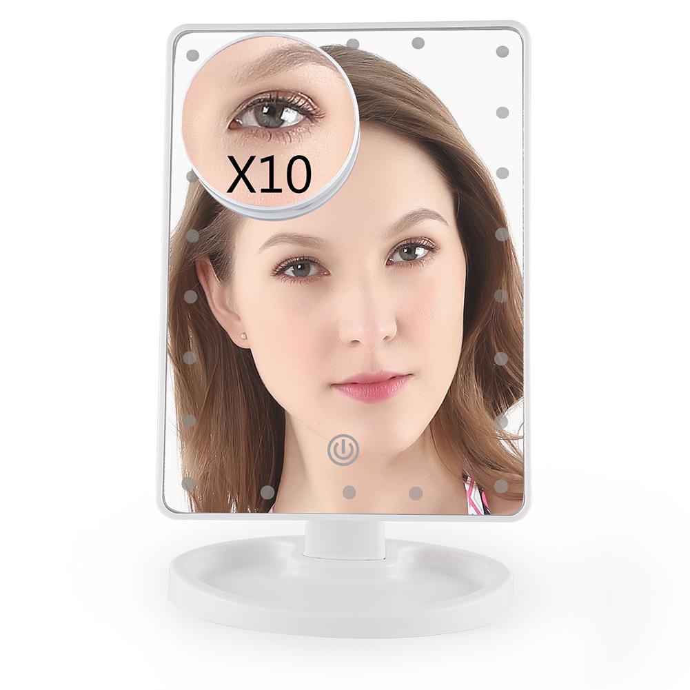 Cosmetic Mirror Touch Screen Makeup LED Light Mirror Adjustable ...