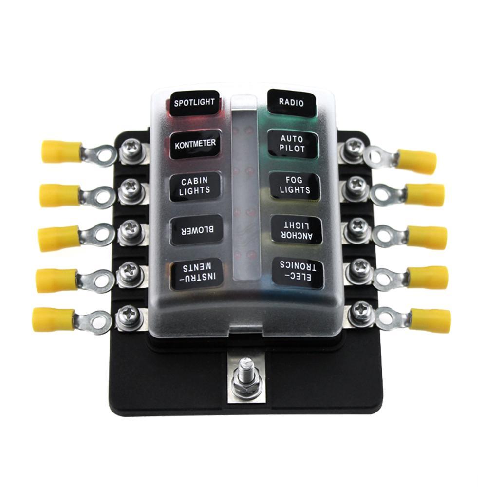 Cheap 10 Way Blade Fuse Box Holder Fuse Blocks with Red LED Indicator ...