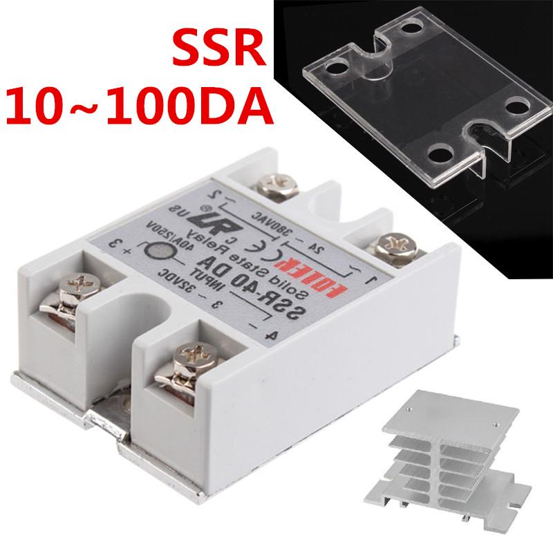 Buy 24V-380V 40A 250V SSR-40 DA Solid State Relay Module 3-32V DC To AC ...