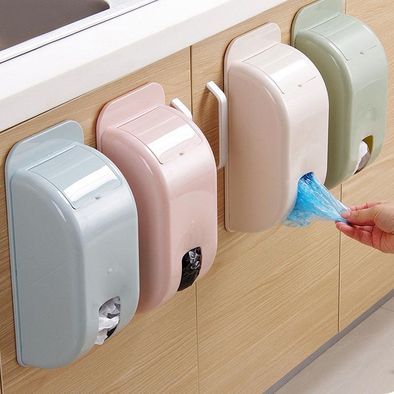 Buy Home Garbage Bag Container Wall Mount Storage Dispenser Plastic ...