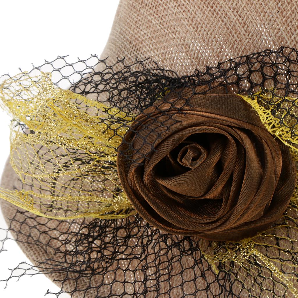 Buy Ladies Flax Fashion Straw Beach Fisherman Sunhat Flower Billycock ...