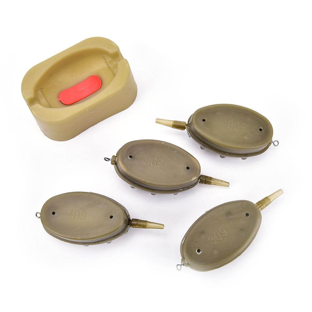 Buy Inline Method Carp Fishing Feeder Lead Set 4 Feeders Mould Kit ...