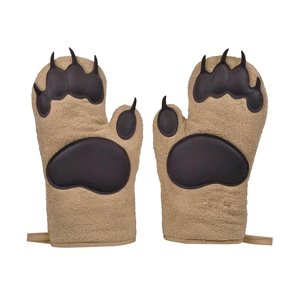 Buy 2Pcs Kitchen Cooking BBQ Thicken Bear Paws Oven Gloves at ...