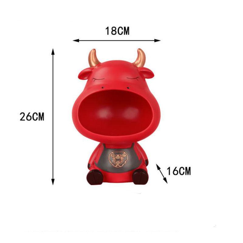 Buy Good Luck Cow Jewelry Key Storage Home Decor Mascot Ornaments Resin ...