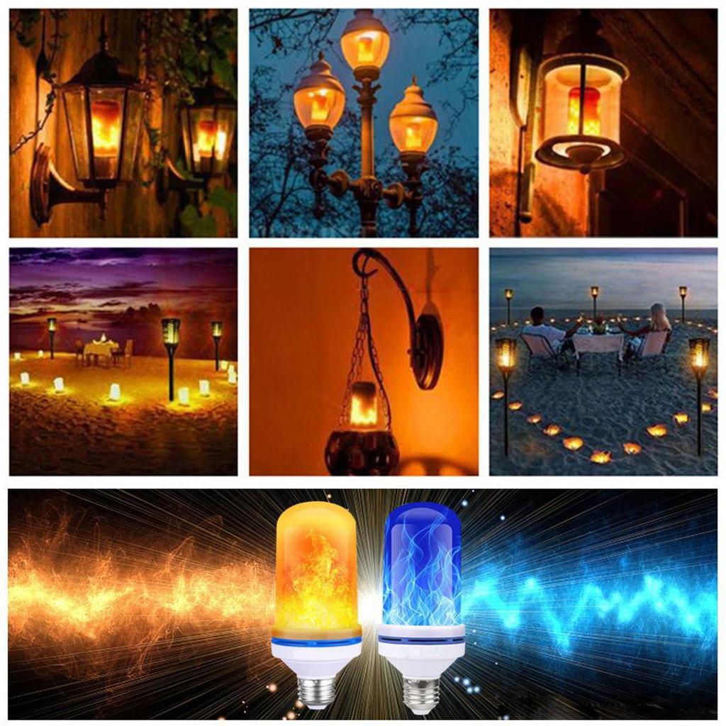 LED Flame Light Bulbs, 4 Modes E26 Base Flame Bulb Sensor with Gravity ...