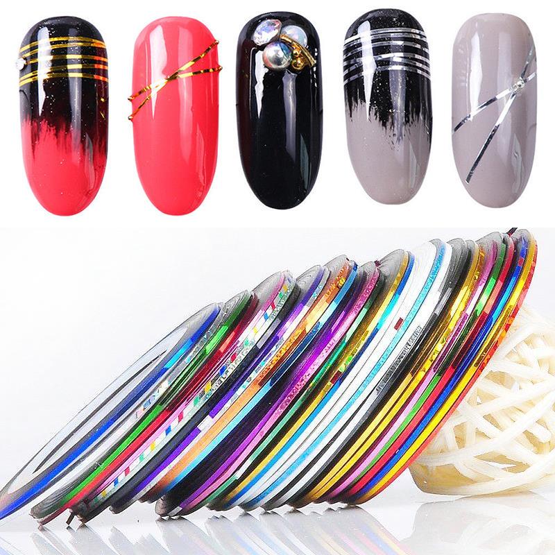 Buy Fashion 1mm Nail Gold and Silver Thread 30 Colors Colors Rolls ...
