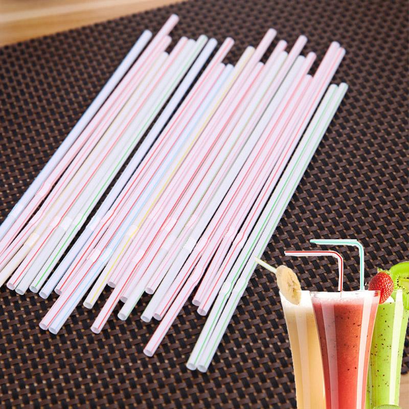 Buy 100 Pcs Multicolor Lastic Disposable Curved Drinking Straws Fruit ...