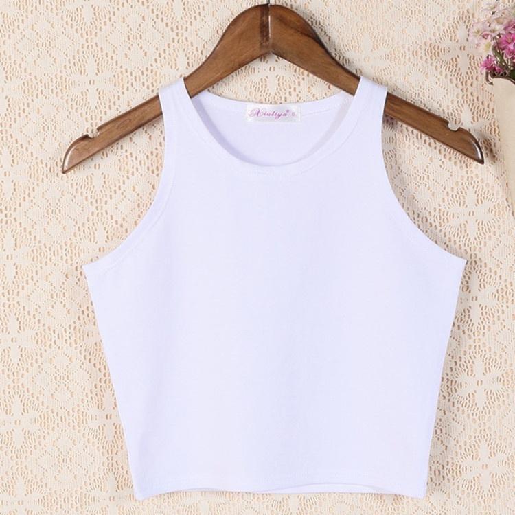 Buy Women Fashion Sleeveless Casual Tank Tropical Crop Tops Shirts Vest ...