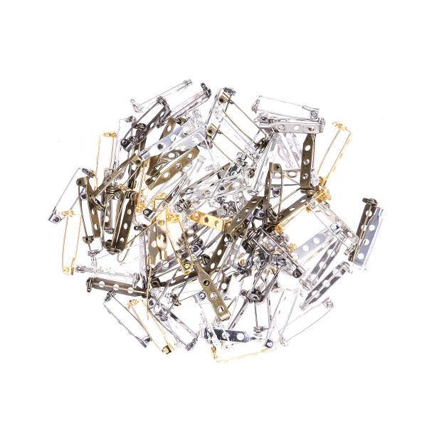 Buy Pack of 100 27MM 3 Holes Mix Colored DIY Iron Pin Catch Bar Pin ...