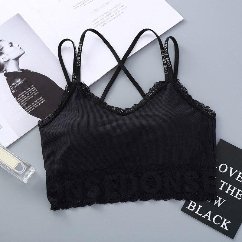 Buy Sexy Lace V-Neck Wrapped Chest Women Letter Cross Straps Tube Tops ...