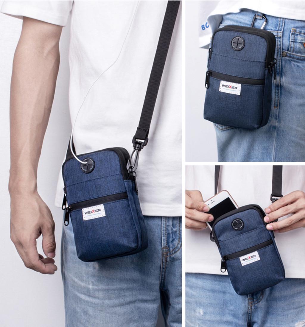 Men Diagonal Mini Shoulder Bag,Multi Function Mobile Phone Bag,Outdoor ...