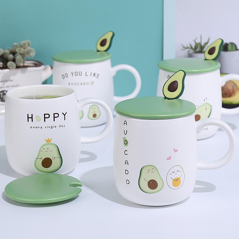 Satın alın Cartoon Avocado Ceramic Cup Couple Breakfast Cup Gift ...