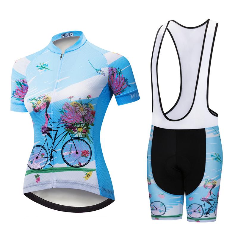 Buy Women Cycling Jersey Set Anti-Sweat Mountain Bike Clothes Racing ...