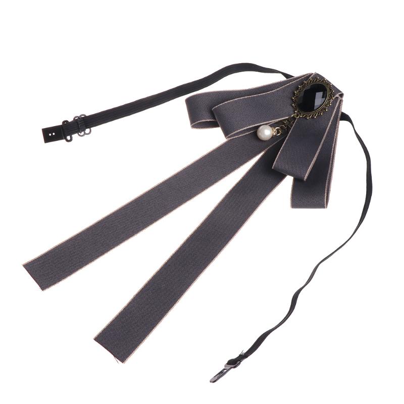 Women Men Ribbon Long Large Bowknot Bow Tie Brooches With Necklace ...