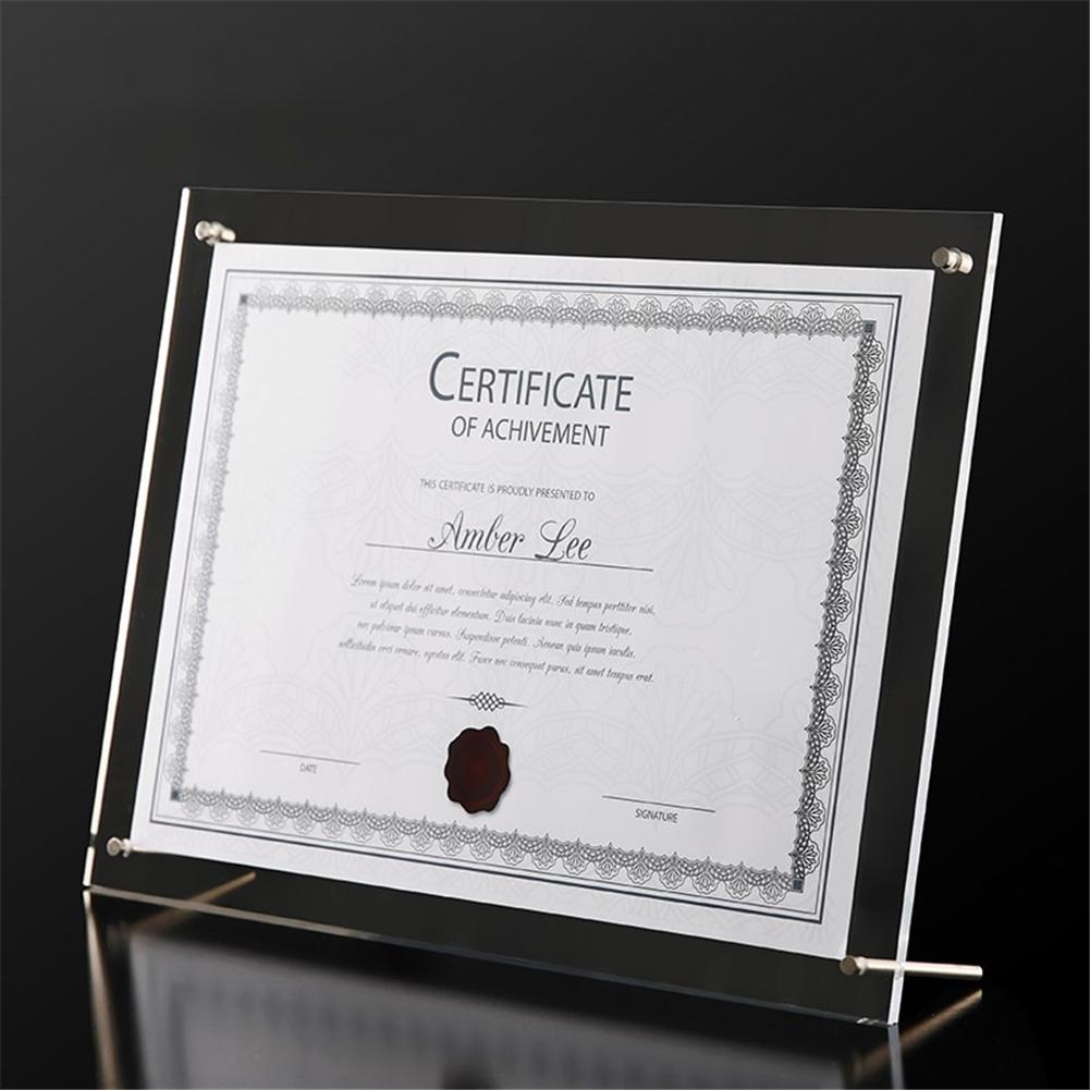 Buy Photo Frame Business License Display Stand Crystal Plexiglass A4 ...