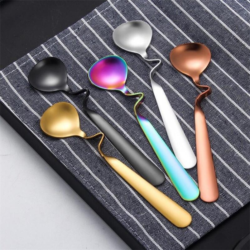 Buy Coffee Spoon Round Shape Creative Tea Cup Hanging Spoons Set 304 ...