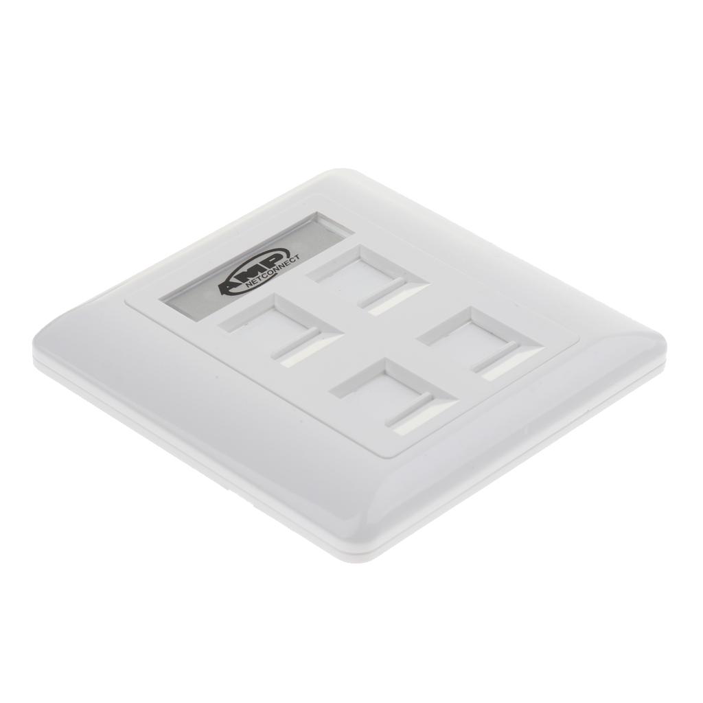 Buy Quad Data Wall Outlet Face Plate 4 Port RJ45/RJ11 Ethernet Network ...