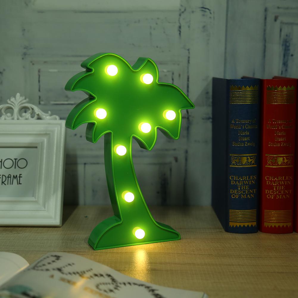 Buy LED Night Light Coconut Tree Light Romantic Table Lamp Marble Home ...